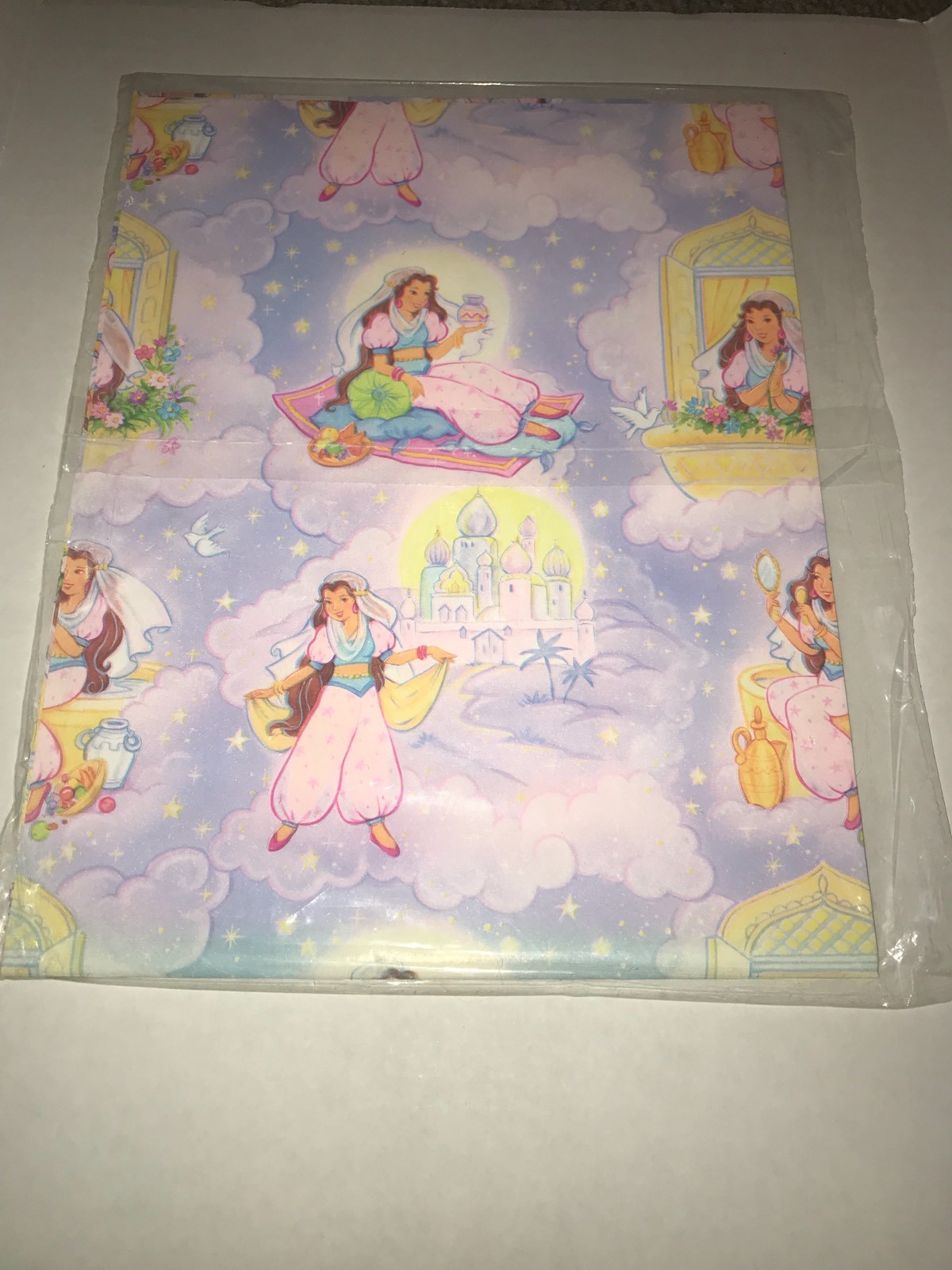 Vintage Flat Wrap Wrapping Paper 1990s Genie Princess American ...