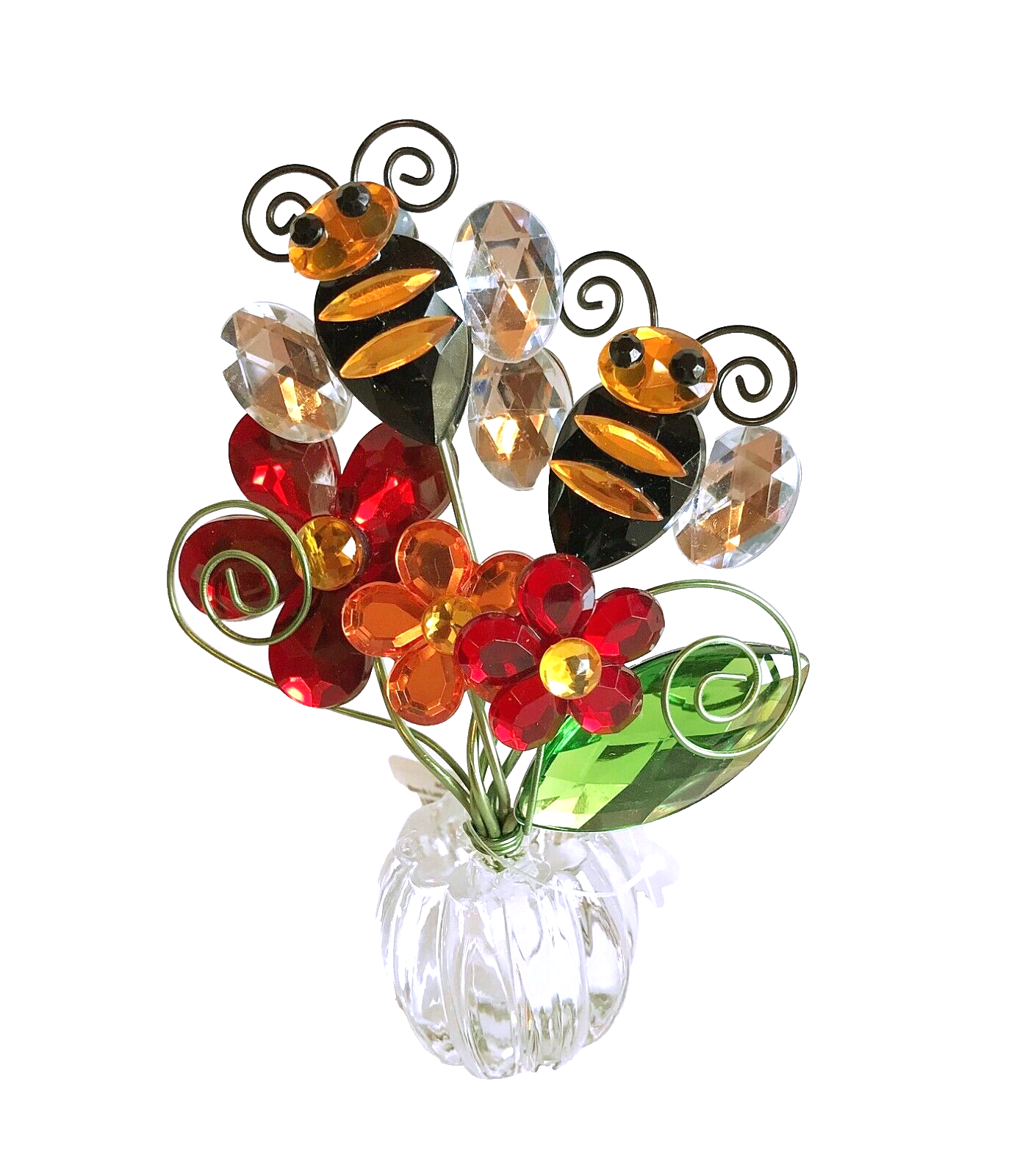 Set of 3 Ganz Crystal Expressions, Acrylic, Flower Bouquet Posy Pots ...