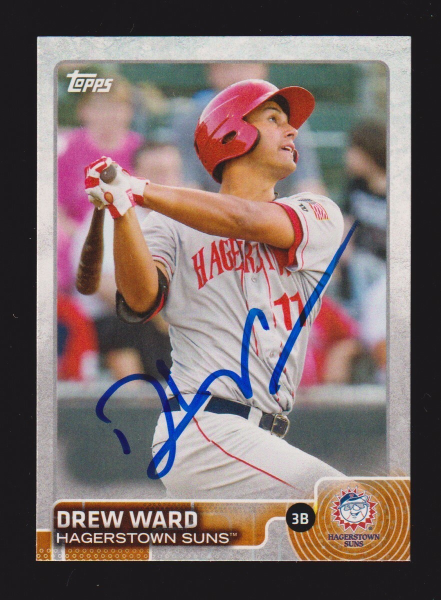 2015 TOPPS PRO DEBUT #85 Drew Ward NATIONALS SIGNED AUTOGRAPH AUTO COA ...
