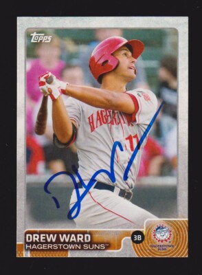 2015 TOPPS PRO DEBUT #85 Drew Ward NATIONALS SIGNED AUTOGRAPH AUTO COA ...