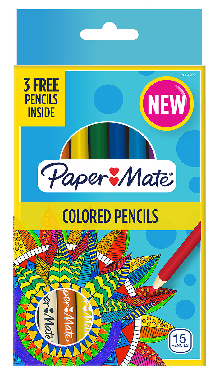 Papermate Colored Pencils Set Of 15 Bright Bold Colors , Break ...