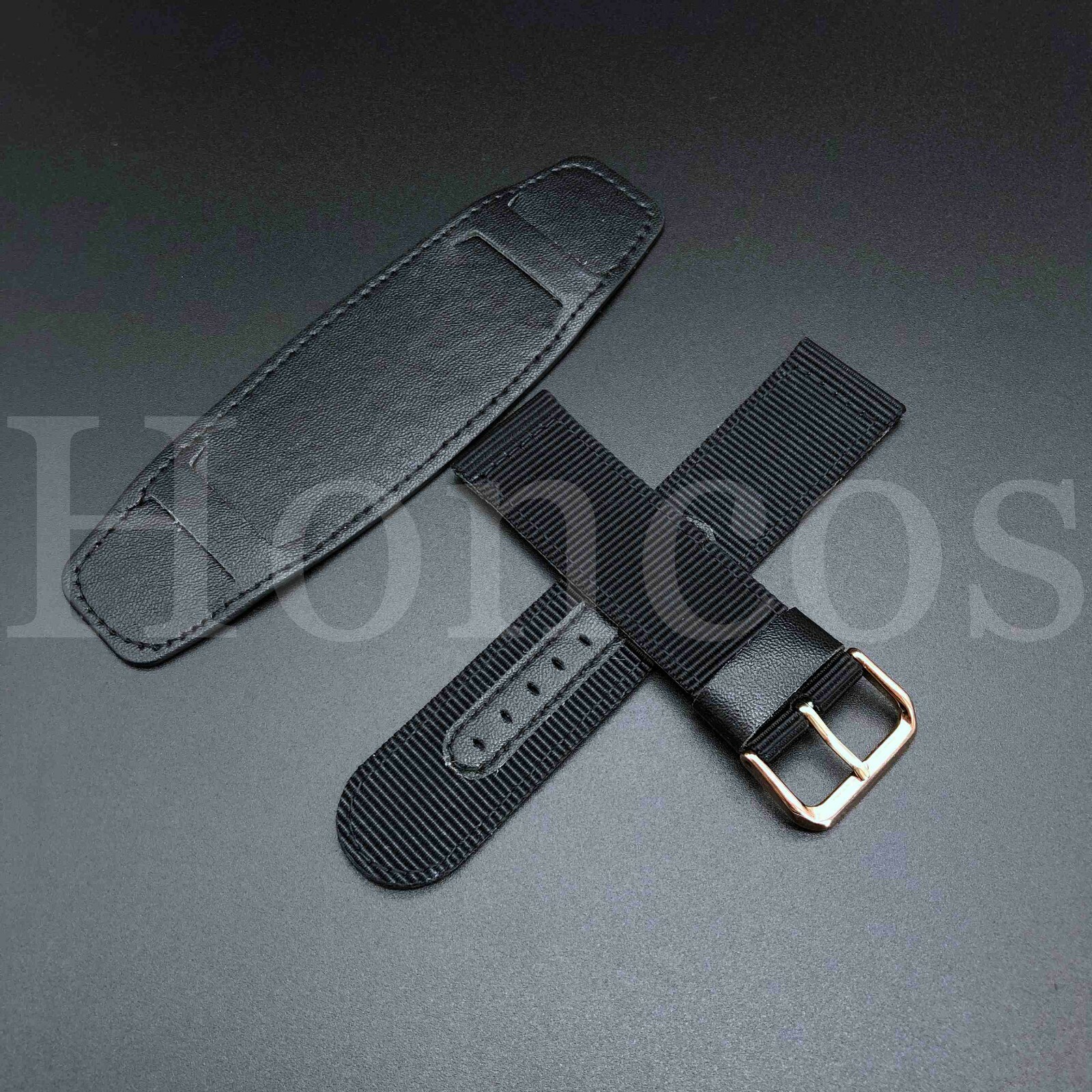 18-24MM Canvas Military Leather Watch Band Strap Pilot Bund Nylon Fits ...