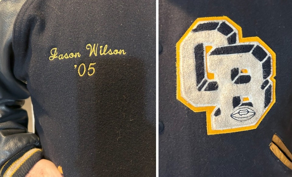 Neff 2005 Black Football Letterman Bomber Jacket Wool Men’s XL Heavy ...