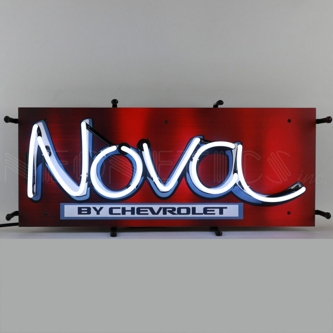 2 Neon signs Chevy Impala Chevrolet Nova SS Dads Garage wall lamp light ...
