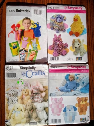 4 Craft Toy Sewing Patterns-Simplicity & Butterick, cut and uncut | eBay