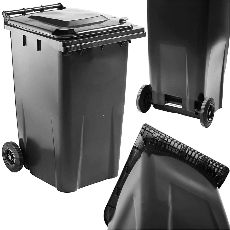 Wheelie Bin Large 240L Council Size Bin All Colours Outdoor Rubbish ...