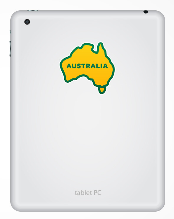 2 x 10cm Australia Map Fun Vinyl Stickers - Travel Sticker Laptop ...