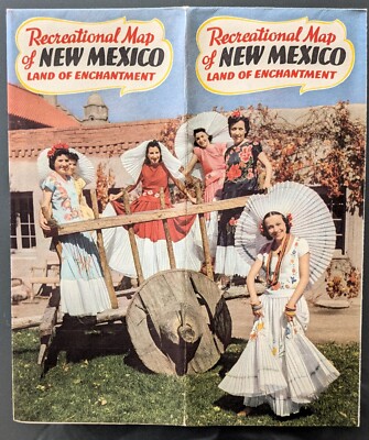 Recreational Map of New Mexico Cartoon Pictorial 1946 -- Shipping ...