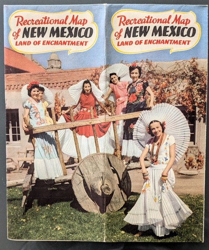 Recreational Map of New Mexico Cartoon Pictorial 1946 -- Shipping ...