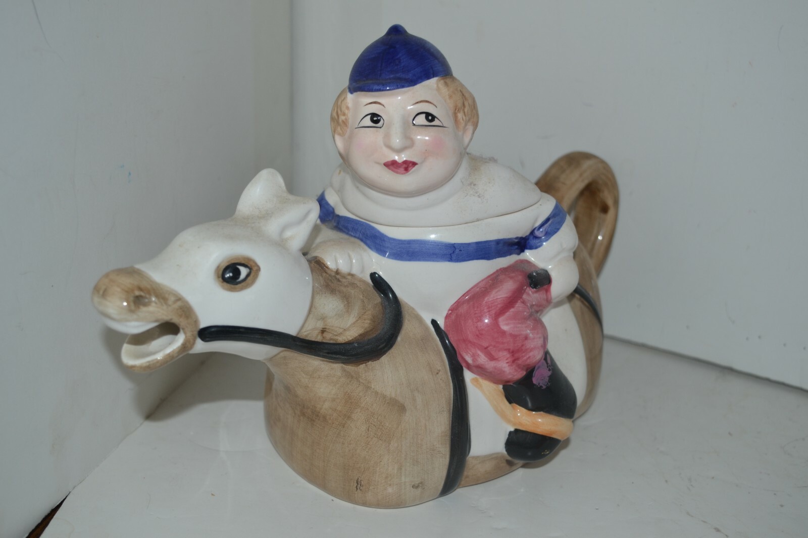 Vintage Ceramic Racehorse Jockey Riding Horse Teapot | eBay