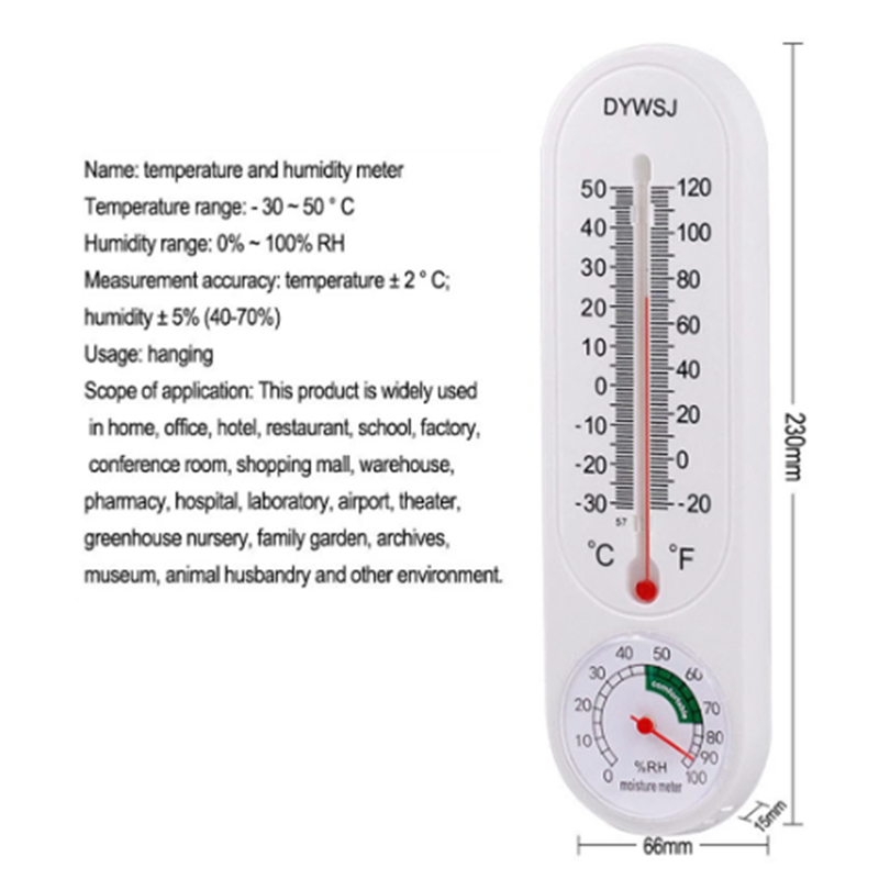 Humidity Wall Thermometer Meter Indoor Outdoor Hang Greenhouse Breeding ...