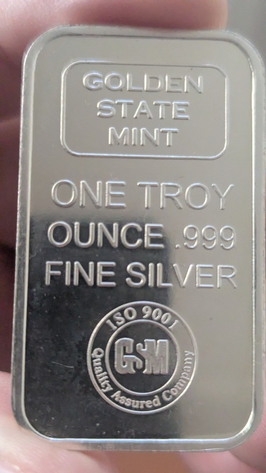 1 oz fine Silver 999 fine Bar /Sigma Metalytics verified (Golden State ...