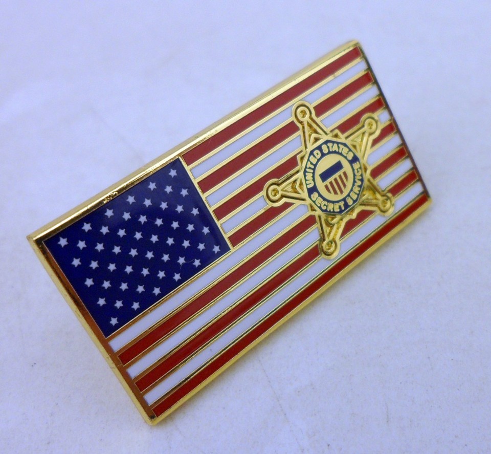 NEW USSS PIN UNITED STATES SECRET SERVICE LAPEL HAT PIN AMERICAN FLAG ...
