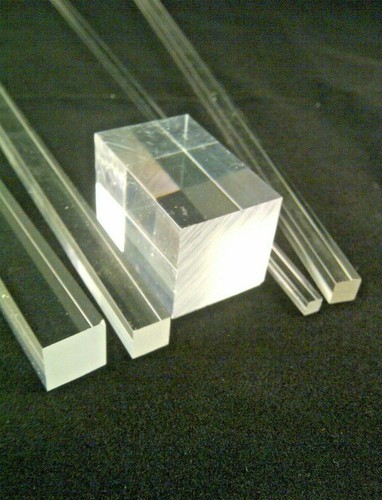 Square Acrylic Rod Perspex Clear Plastic Solid Bar 3mm to 40mm Sections ...