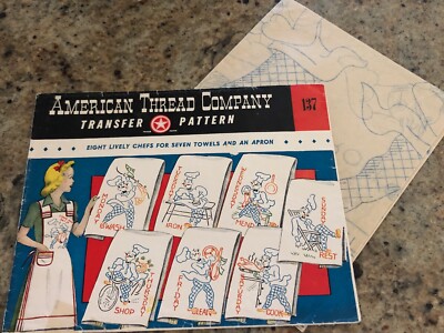 🌺 1940's AMERICAN THREAD COMPANY #137 - HOT IRON EMBROIDERY TRANSFER ...