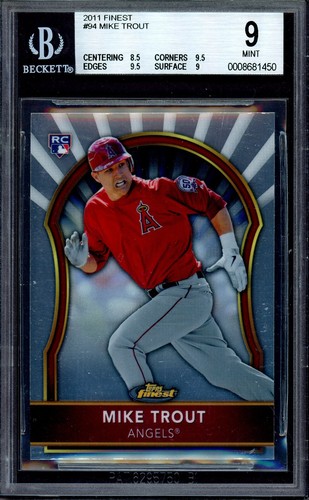 MIKE TROUT ~ 2011 Topps Finest Baseball Rookie Card RC #94 ~ Graded BGS ...