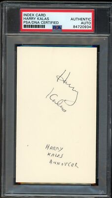 Harry Kalas HOF Autographed Index Card Philadelphia Phillies PSA/DNA | eBay