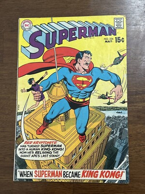 SUPERMAN # 226 (DC Comics 1970) Curt Swan SWAN art Fine King Kong TC15 ...