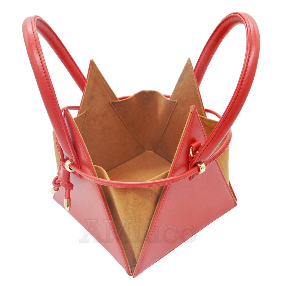 Ladies Solid Triangle Handbag Pyramid Bag Evening Tote Wallet Chain ...