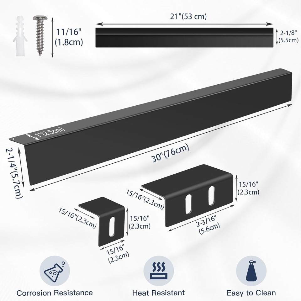 30" Slide-In Range Rear Filler Kit,Stove Gap Filler Strip, Stainless ...