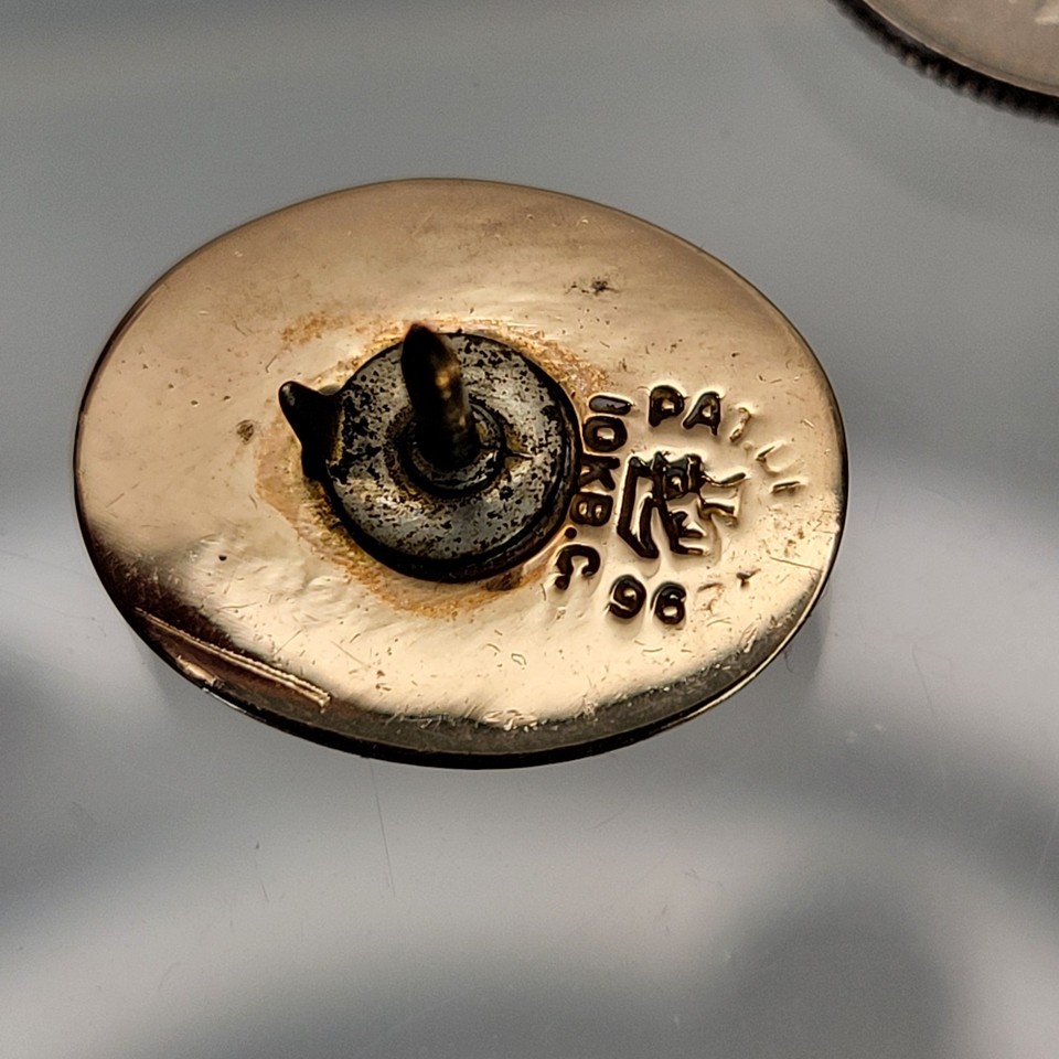 Vtg Solid 10K Yellow Gold American Legion Past Commander Pin White/Blue ...