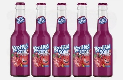 5 PACK! NEW! Kool-Aid Soda, Black Cherry, 12 oz Bottle, FREE EXPEDITED ...