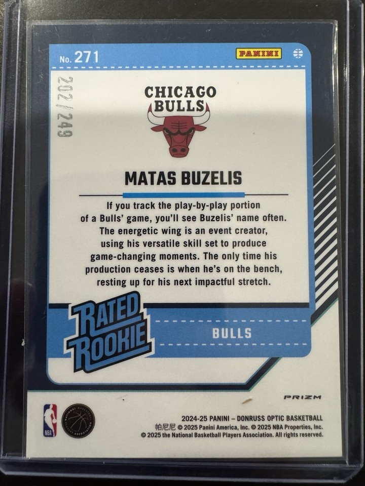 2024 Optic Matas Buzelis #271 Green Hyper Rated Rookie RC /249 | eBay