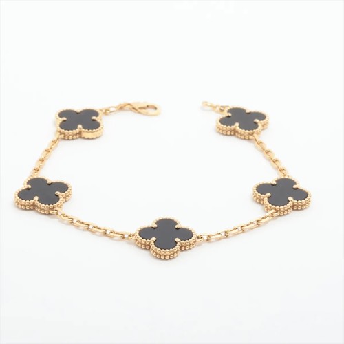 Van Cleef & Arpels Vintage Alhambra 5P shells Bracelet 750(YG) 11.6 ...