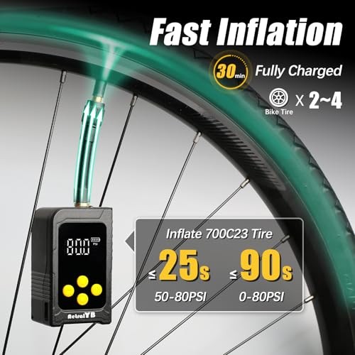 Mini Bike Tire Air Pump,25S Fast Inflate Tire Air Compressor,150PSI ...