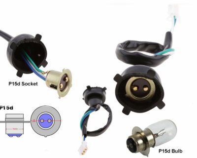 P15d Socket Connector Harness Headlight Bulb H6M P15D-25-1 3 Wire ...