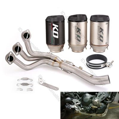 For Yamaha MT-09 FZ09 XSR900 2015-2020 Full Exhaust Header Pipe 51MM ...