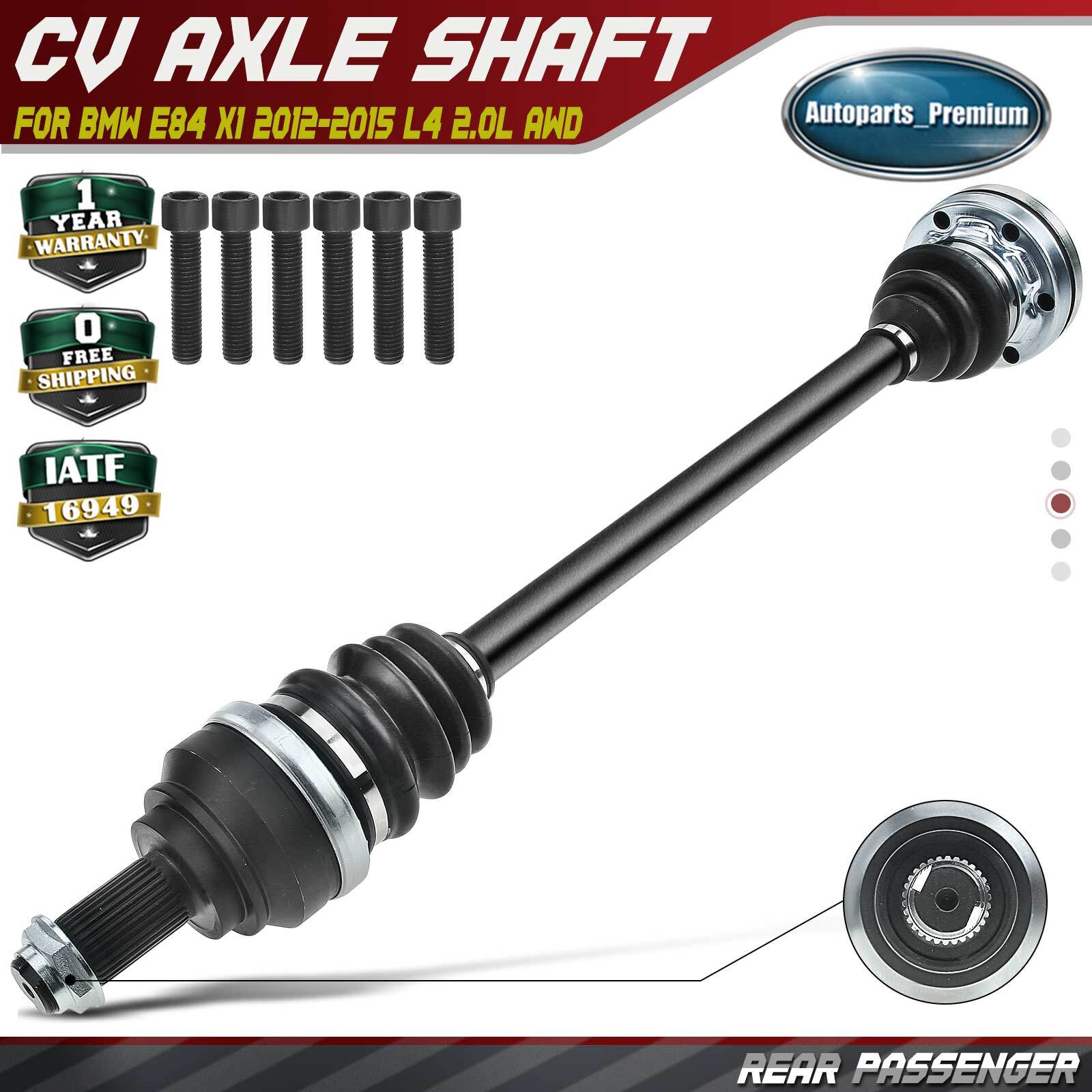 Rear Right Passenger CV Axle Assembly for BMW E84 X1 2012-2015 L4 2.0L ...