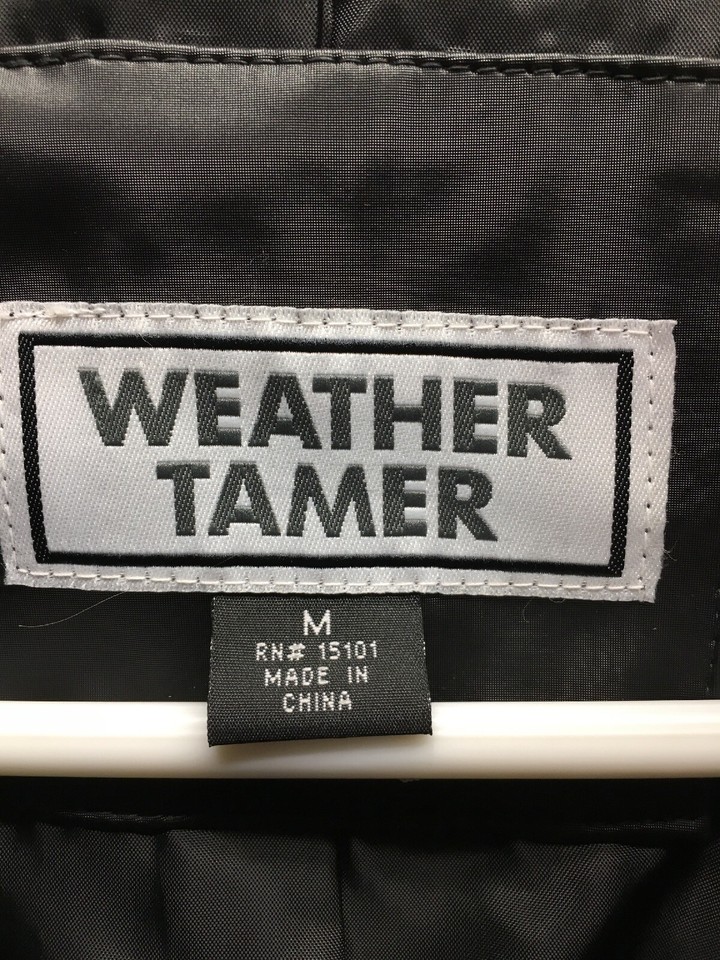 Weather Tamer Black Rain Coat Jacket Medium Lined Fitted Waist EUC!! | eBay