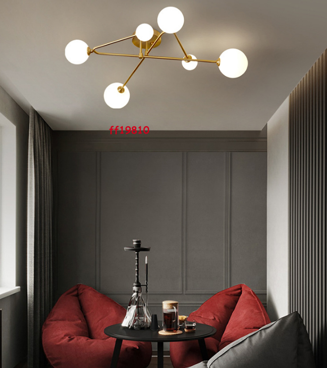 Modern DNA Modo Chandelier Glass Ball Ceiling Light Gold Pendant Lamp ...