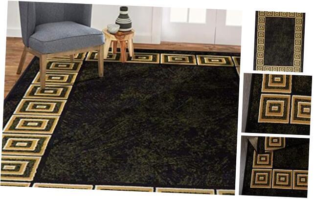 Optimum Eros Area Rug 5'2" x7'2", Geometric 5 ft 2 in x 7 ft 2 in Black ...