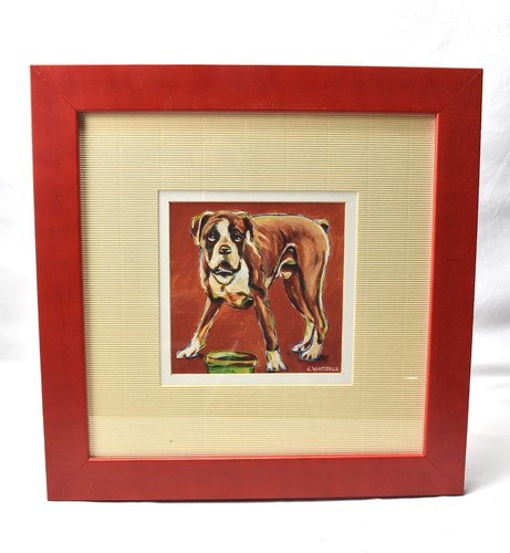 Jody Whitsell Framed Painting Print of Boxer dog 19 X 19" | eBay