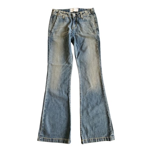 Sz 25 US 0 New Paper Denim & Cloth Faded Flare Jeans Flap Back Pockets ...
