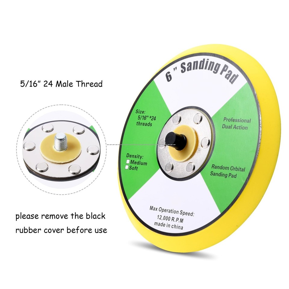 1Pcs 6in Vinyl Faced PSA Backing Pad, 6" PSA Backing Plate 5/16" 24 ...