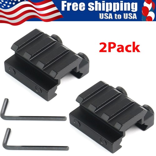 2X Mini Riser Scope Flat TOP Half 1/2 INCH 3 Slot Mount for 20mm ...
