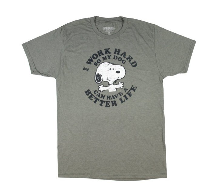 Peanuts Men's Officially Licensed Snoopy I Work Hard … - Gem