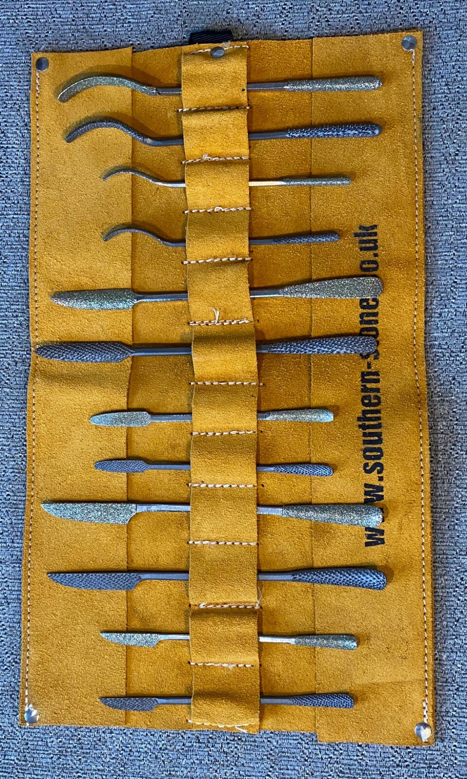 Italian Hand Cut Fire-Sharp Carbon Steel Diamond Riffler Set Stone ...