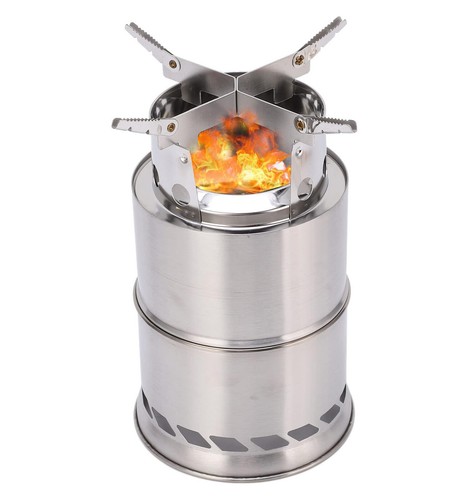 Outdoor Camping Wood-burning Stove Backpacking Portable Survival BBQ ...