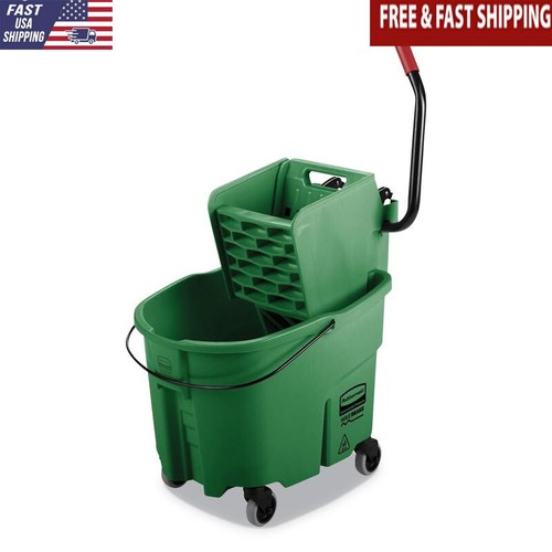 Wave Brake Mop Bucket Wringer Combo 35qt Side-Press Durable Effortless ...