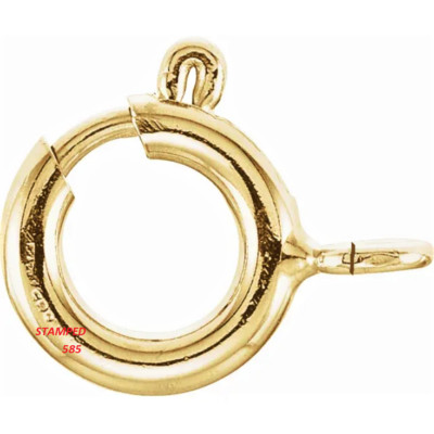 10mm 14k PREMIUM WEIGHT Yellow Gold Large Spring Ring Clasp OPEN Jump ...