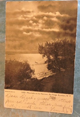 1907 Moonlight on the Narrows Bay Ridge Brooklyn New York City NYC Post ...