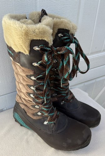 Merrell Winterbelle Peak Opti-Warm Waterproof Boots Brown Women's 9.5 ...