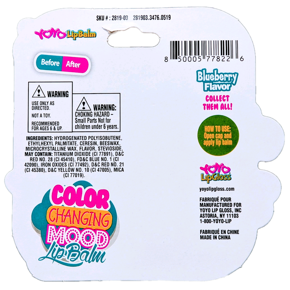 YOYO Moodies Lip Balm, Color Changing Mood Lip Balm, Your Choice | eBay