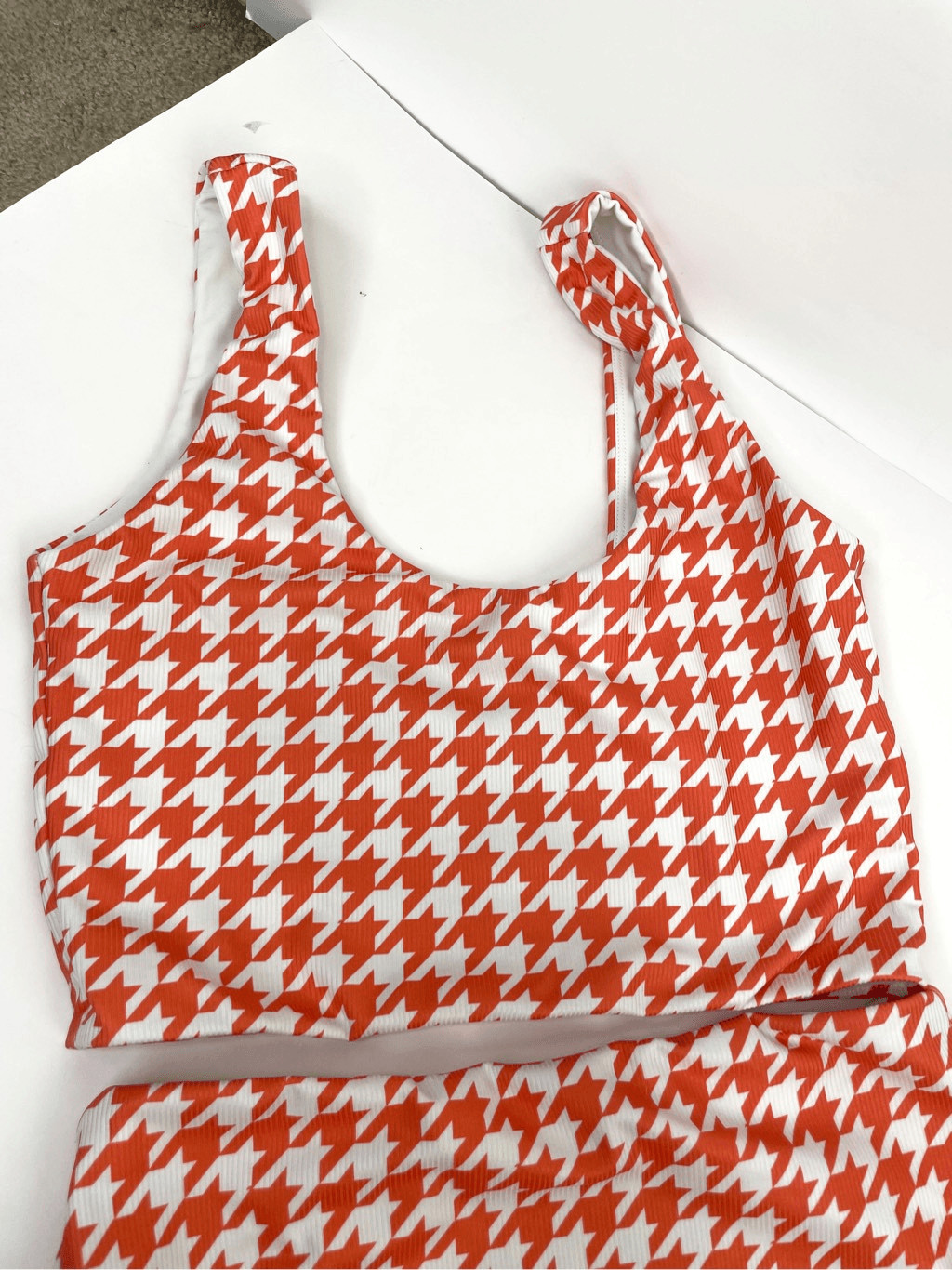 LPA the Label Sybil Bikini in Orange Houndstooth Size… - Gem