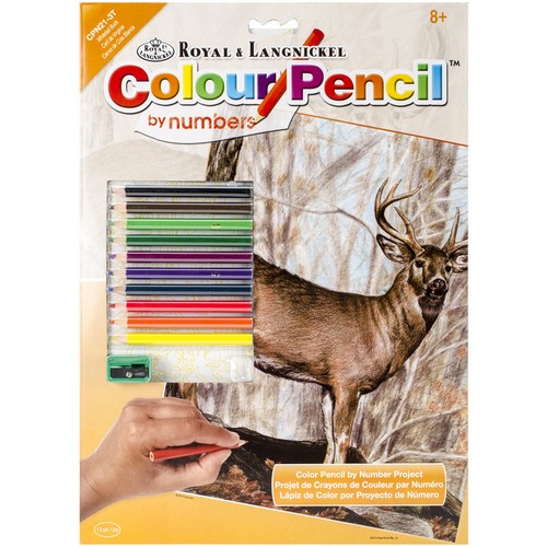Royal & Langnickel Color Pencil By Number Kit 8.75"X11.75"-Whitetail ...