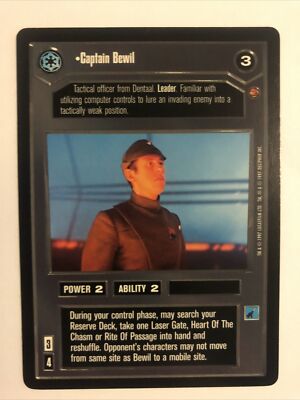 Star Wars CCG “Captain Bewil” Cloud City (NM+ Unplayed) Rare | eBay